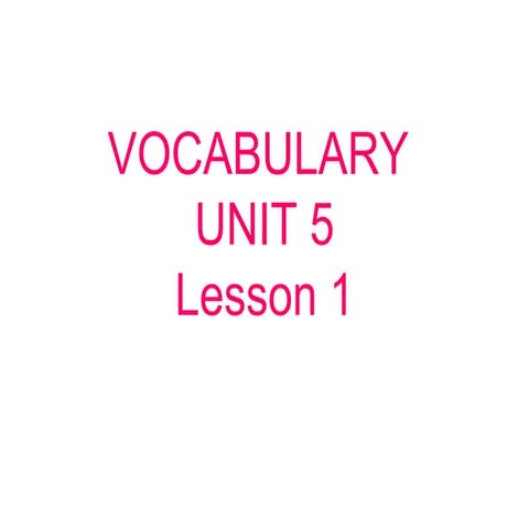 Vocabulary 6th grade Unit 5 Lesson 1 | PPT