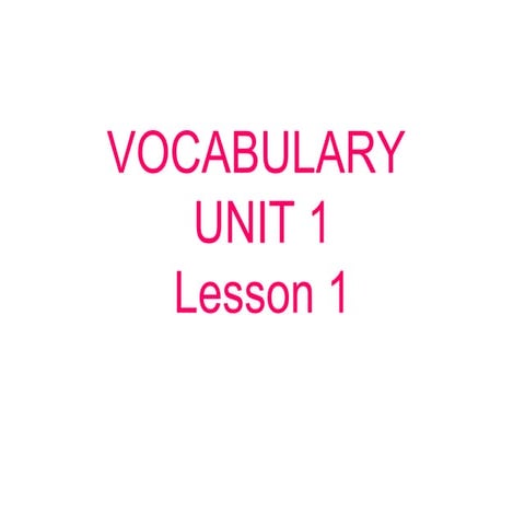 Vocabulary 5th grade Unit 1 Lesson 1 | PPT