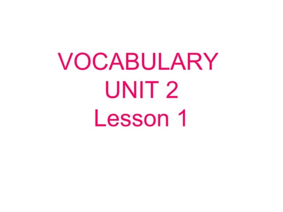 Vocabulary 5th Grade Unit1 1 Lesson 3 | PPT