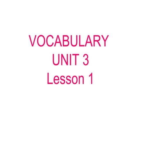 Vocabulary 5th grade Unit 3 Lesson 1 | PPT