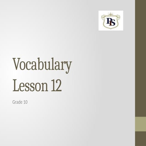 VOCABULARY LESSON 12.pptxjkhbjkfhjkhjkhjkhjh | PPTX
