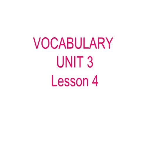 Vocabulary 5th grade Unit 3 Lesson 4 | PPT