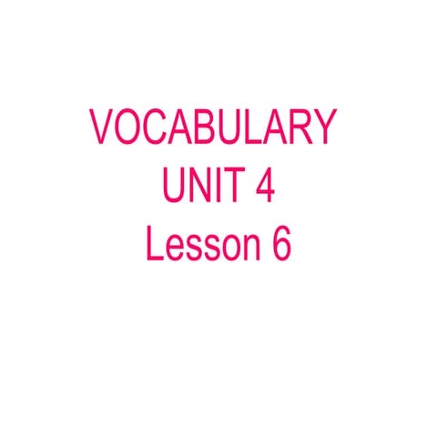 Vocabulary 5th grade unit 4 lesson 6 | PPT