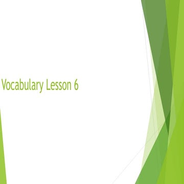 Vocabulary lesson 6 word list | PPT
