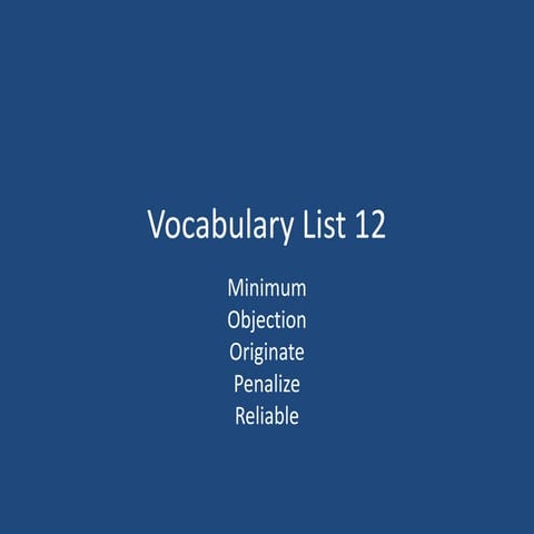 Vocabulary list 12 | PPTX