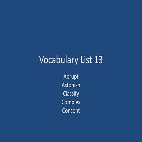 Vocabulary list 13 ppt | PPT