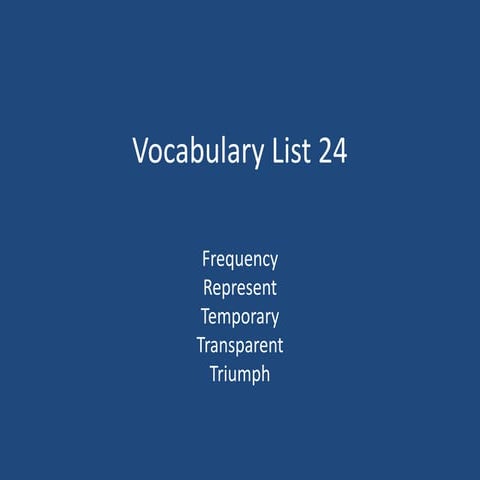 Vocabulary list 24 | PPTX