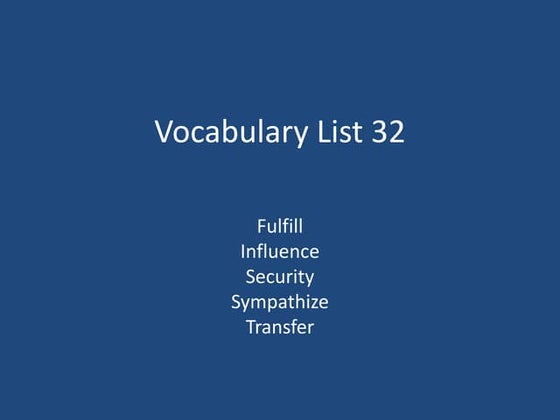 Vocabulary list 47 | PPT