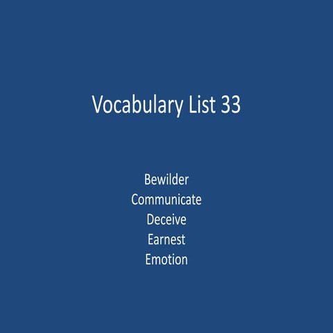 Vocabulary list 33 | PPTX