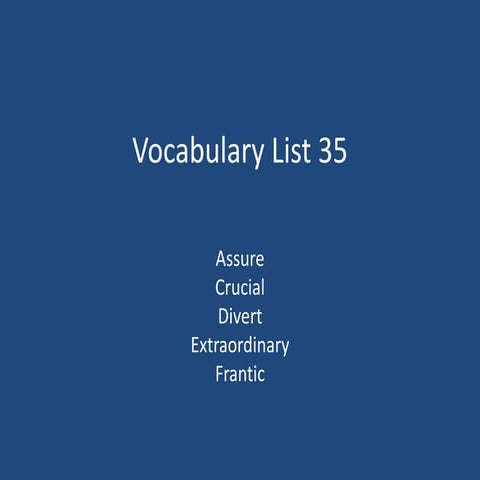 Vocabulary list 35 | PPT