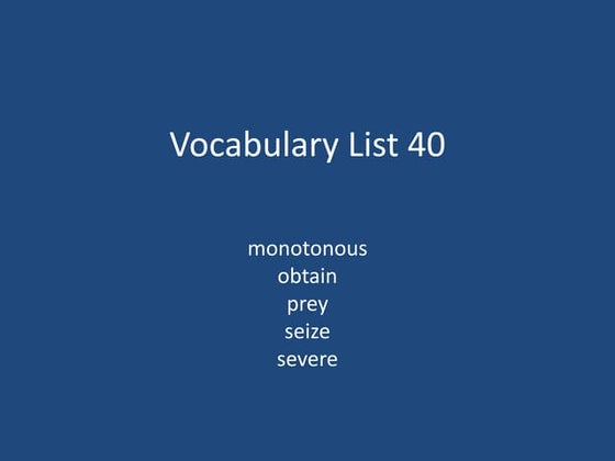 A2 Week 3 Vocabulary | PPT