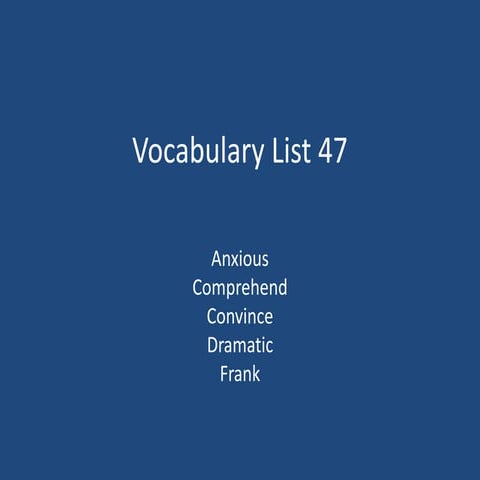 Vocabulary list 47 | PPT