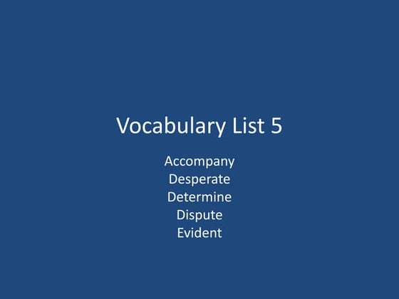 Vocabulary list 43 | PPT