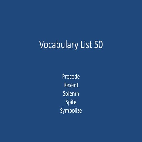 Vocabulary list 50 | PPT