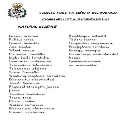 Vocabulary food unit 5 | DOCX