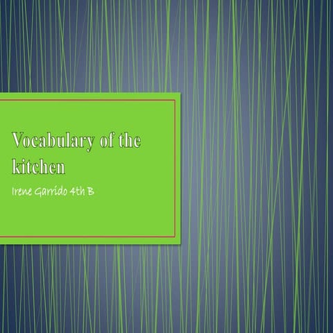 Vocabulary of the kitchen | PPTX