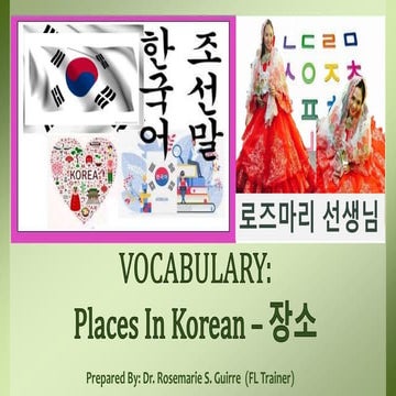 Korean Language: Vocabulary places | PPTX