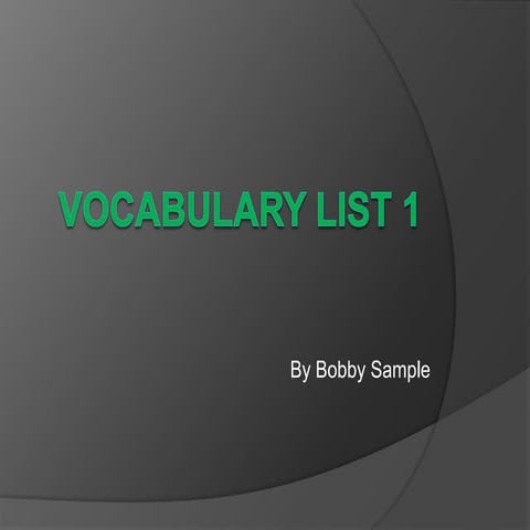 Vocabulary ppt sample | PPTX