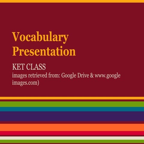 Vocabulary presentation for KET class | PDF