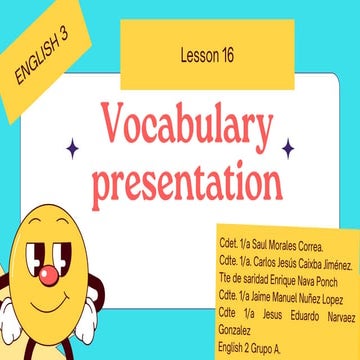 Vocabulary English Presentation number one | PPT