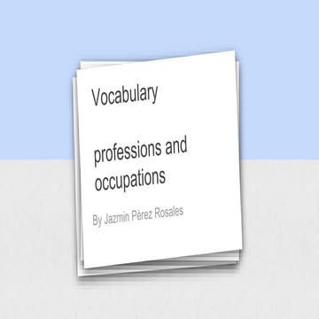 Vocabulary professions and occupations (1) | PPT