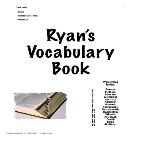 Vocabulary project