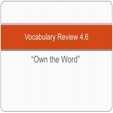 Vocabulary review 4 | PPTX