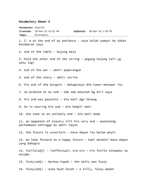 Vocabulary sheet 19 | PDF | Hinduism | Religion & Spirituality