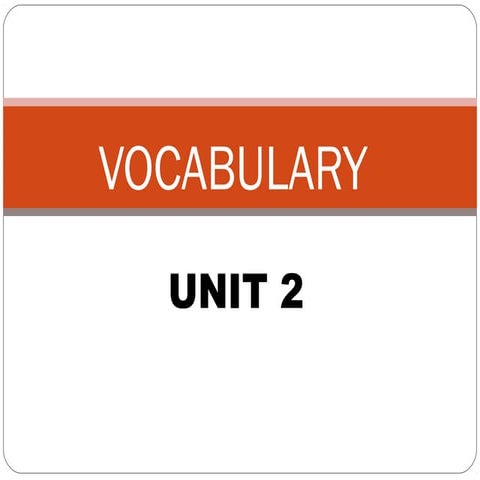 Vocabulary unit 2 97 | PPT