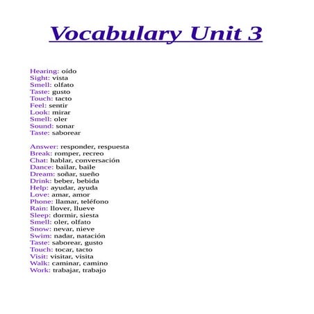 Vocabulary Unit 3 | ODT