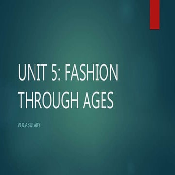 Vocabulary unit 5 6º | PPTX