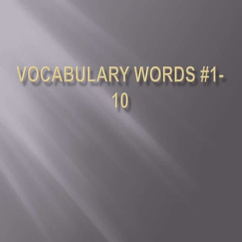 Vocabulary week 1 #1-10 | PPTX