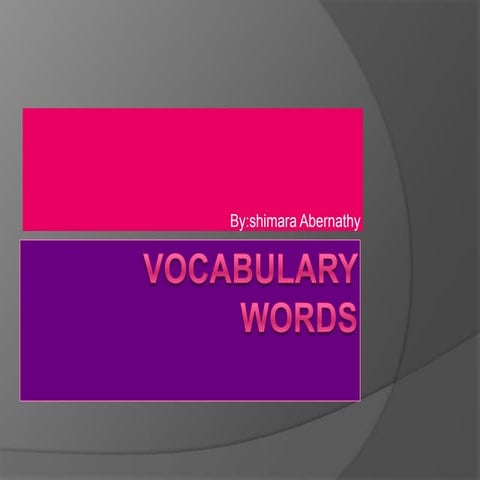 Vocabulary words | PPTX