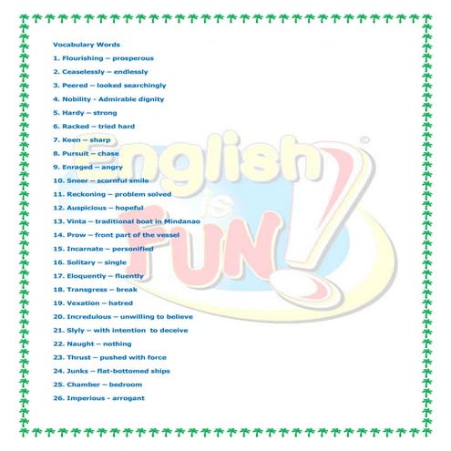 Vocabulary Words and Tag Questions | DOCX