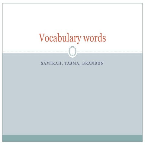 Vocabulary words | PPT