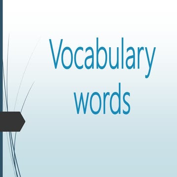 Vocabulary words 2 | PPTX