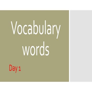 Vocabulary words 3 | PPT