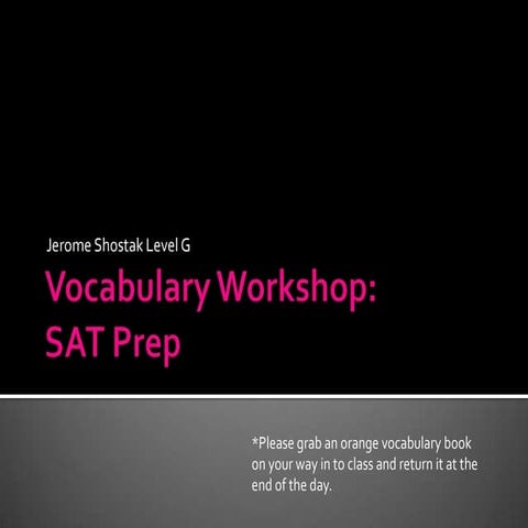 Vocabulary workshop Intro | PPTX