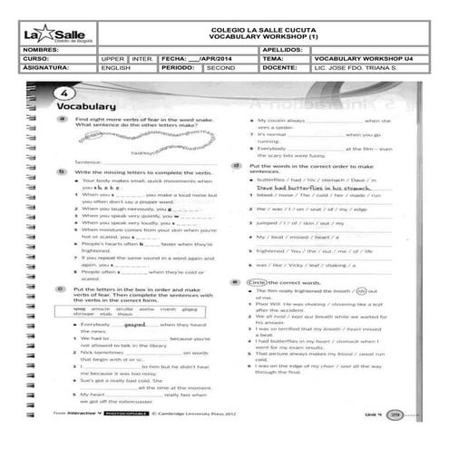 VOCABULARY WORKSHOP FOR UPPER INTERMEDIATE STUDENTS | DOCX