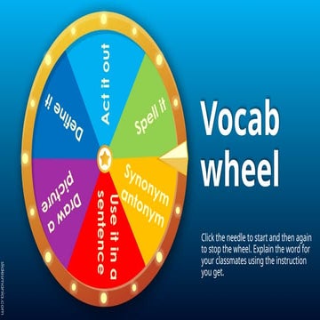 Vocab wheel for vocab review classroom games | PPTX