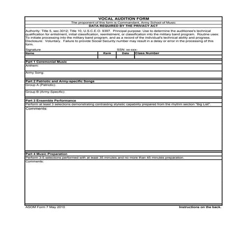 Vocal audition form | PDF