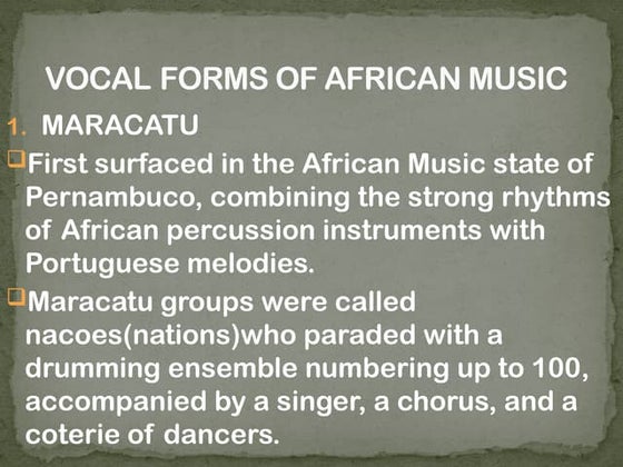 vocal forms of african music in an africa | PDF