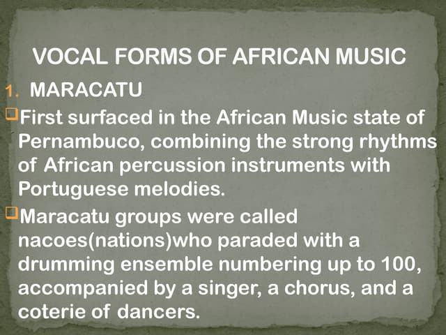 vocal forms of african music in an africa | PDF