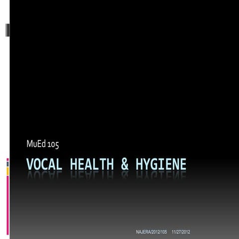 Vocal health &hygiene | PPSX