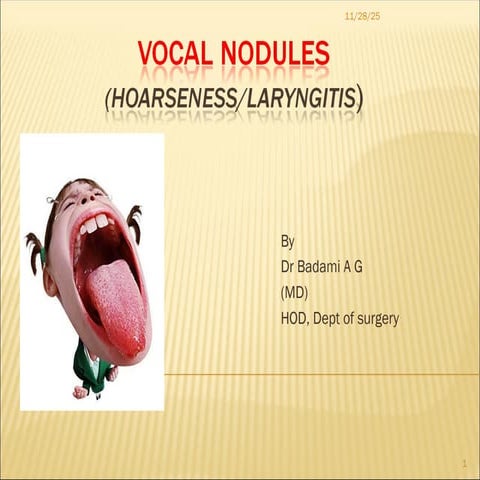 VOCAL NODULES IMP n SLO by DR salman sir | PPT