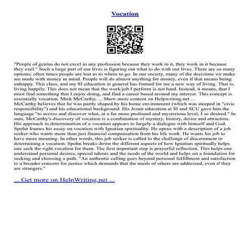 Vocation | PDF