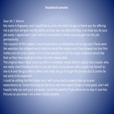 Vocation scenario ppt 4018 | PPT