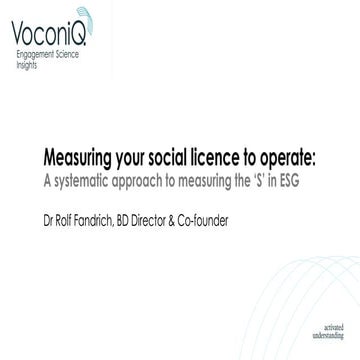 Voconiq - Measuring your social licence to operate - 26th January 2023 ...