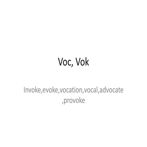 Voc, vok | PPT