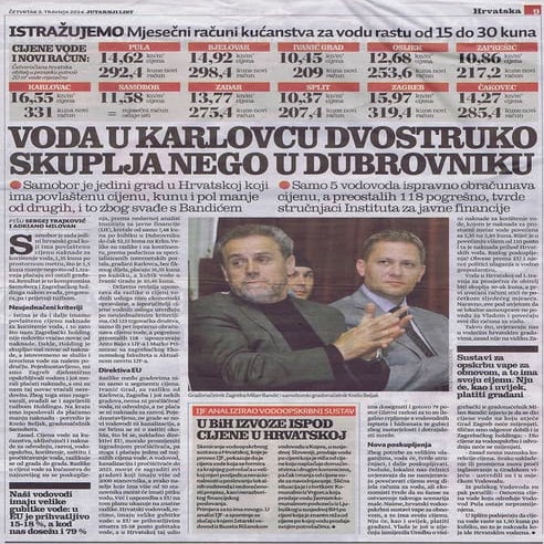 Voda u Karlovcu dvostruko skuplja nego u Dubrovniku | PDF